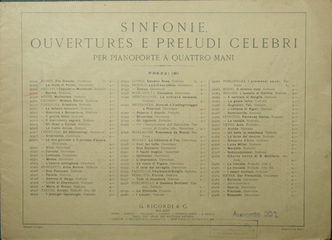 Libri e fumetti :: Spartiti musicali :: Sinfonie, ouvertures e preludi ...